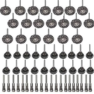60 Pcs Wire Brushes Set, Rocaris Steel Wire Wheels Pen Brushes Set Kit Accessories for Rotary Tool