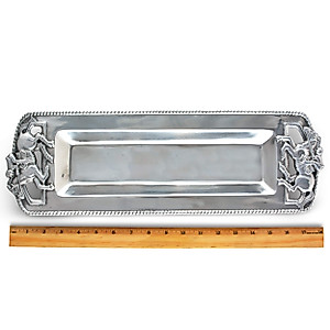 Arthur Court Metal Aluminum Thoroughbred Horse Oblong Serving Silver Tone Party Tray Equine Décor 18 inch x 6 inch