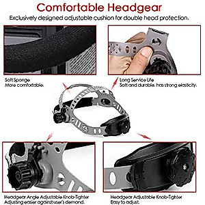 TEKWARE Large Viewing True Color Solar Powered Auto Darkening Welding Helmet, Hemispherical 4C lense, 4 Arc Sensor Wide Shade Range 4/5-9/9-13 Welder Mask for Mig Tig Arc Grinding Plasma, Black