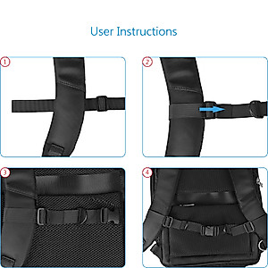 NZII backpack chest straps Adjustable Sternum Strap Chest Belt Backpack with 26.7 in [2 Pack] (1IN*2)