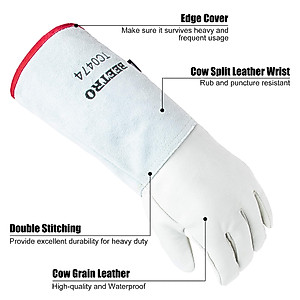 BEETRO -292℉— -418℉/-180℃— -250℃ or Above Antifreeze Gloves for Dry Ice Handling Liquid Nitrogen Low Temperature Resistant Sponge Inner 14 Inch