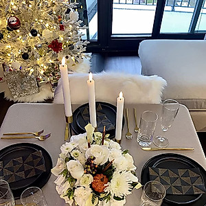 LULUBRO 3D Led Flameless Flickering Battery Operated White Taper Candles with Remote,Electric Timer Floating Fake Candle Like Real Wax,Realistic Candlesticks for Valentine's Day/Wedding/Windows Decor