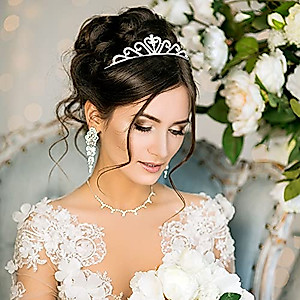 Chuangdi 6 Pieces Tiara for Women Crystal Tiara Crowns Rhinestone Headpiece Bridal Wedding Headband Birthday Prom Pageant Party Hair Accessories