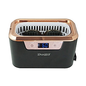 iSonic DS310 Miniaturized Commercial Ultrasonic Cleaner With Integrated Stainless Steel Beaker Holder Set For Jewelry, Cosmetic Tools, Eyeglasses, 110V 55W