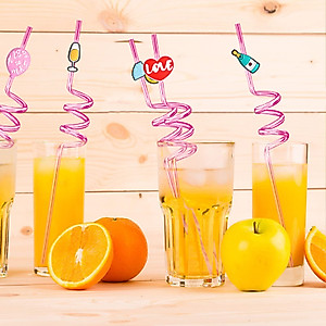 19Pcs Bride Straws - Bachelorette Party Favors Bridal Shower Gifts for Bride to Be Drinking Straws, 1 Large Bride and 18 Small Straw Bachelorette Decoration Party Supplies