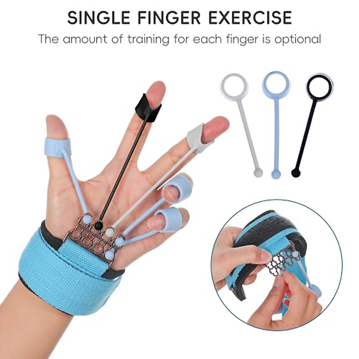 wefaner Finger Strengthener Band Exerciser Trainer Hand Grip Strength,Forearmfor Finger Resistance Band Stretching Rehabilitation Fitness Assist for Arthritis, Carpal Tunnel for Muscle Building and Injury Recovery.