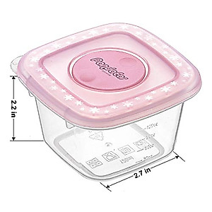 PandaEar Baby Food Snack Plastic Storage Container with Lids, 12 Pack Set BPA Free Freezer & Dishwasher Safe for Kids