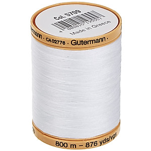 Gutermann 25049 Natural Cotton Thread Solids 876 Yards-White