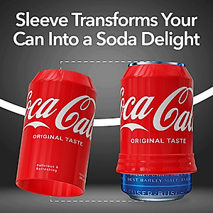 BeerSkin Skywin Silicone Can Cover Red-3 Pack 12oz (355ml), Silicone Can Sleeve, Soda Can Sleeve, Hides Can by Disguising as a Can of Soda (Horizontal)