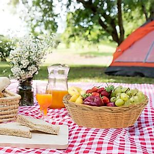 Cezoyx 16 Pack Plastic Oval Basket, 9 x 6.3 x 2.36 Inch Wicker Bread Basket Woven Empty Gift Baskets Food Storage Basket for Family Party, Kitchen, Restaurant, Centerpiece Display