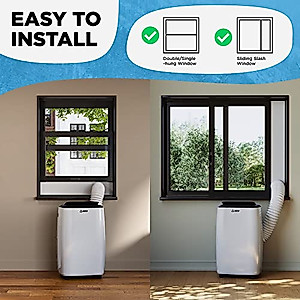 AIRO COMFORT Portable Air Conditioner 14000 BTU for Room 700 sq. ft, Floor Standing AC Unit with Remote Control & DYI Installation Kit