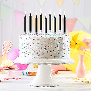 Birthday Cake Candles 24 Pieces Party Candles Suit for Most Occasions (Black,0.5 x 5.5cm)