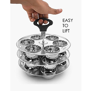 KERAM Stainless Steel Bakeware Set for Muffins-Pan/Puddings/Yogurt/Egg-Poaching/Cupcakes/Mini-Flans/egg-tart/Custard-pans/cookware-sets - 6/8 QT Instant-insta-Pot in Pot Multipurpose use unique gift