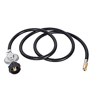 GasSaf 6 FT Propane Regulator Hose, Propane Adapter Hose with Regulator for Blackstone Griddle, Black-Stone Replacement Parts Suitable for 17”& 22” Tabletop Griddles