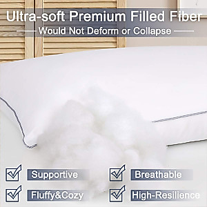 HIMOON Bed Pillows for Sleeping 2 Pack,Standard Size Cooling Pillows Set of 2,Top-end Microfiber Cover for Side Stomach Back Sleepers