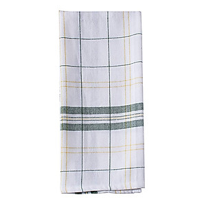 ANA Eco-Friendly 100% Cotton and Highly Absorbent Kitchen Discloth Towels | Lemon Yellow Print | Set of 4 | Stripe and Check Print | 20x28 inch | Designed to Make Your Kitchen More Alluring