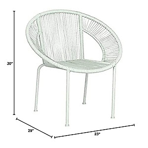 Deco 79 Plastic Rattan Outdoor Chair, 29" x 23" x 30", White