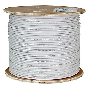 Vertical Cable Cat6A 10G, Shielded, 23AWG, Solid Bare Copper, PVC, 1000ft, Bulk Ethernet Cable, White