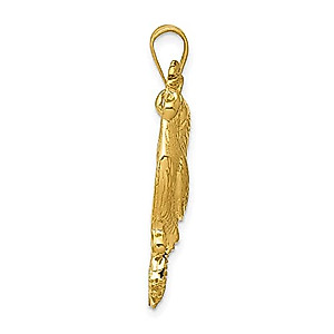IceCarats 14K Yellow Gold Rooster Necklace Bird Pendant Charm Only