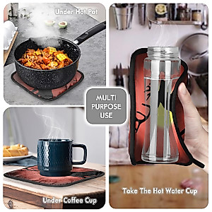 Night Deer Oven Mitts and Pot Holders Sets of 2 Heat Resistant Non-Slip Kitchen Gloves Hot Pads with Inner Cotton Layer for Cooking BBQ Baking Grilling