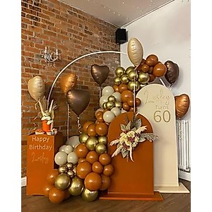 121pcs Fall Balloon Garland Arch Kit Double Stuffed Burnt Orange Balloons Double Stuffed Terracotta Rust Balloons for Thanksgiving Autumn Birthday Party Wedding Decorations