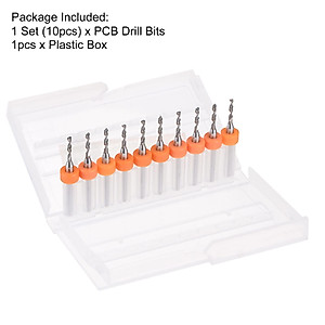 uxcell Micro PCB Drill Bit Set, 1/8" Shank 1.75mm Solid Tungsten Carbide CNC Engraving Print Circuit Board Drill Bits Rotary Tool 10pcs