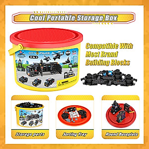 WishaLife 8 IN 1 City Police SWAT Mobile Command Center Truck Toy Building Set, with Police Station Toy, Police Car Toy, Helicopter Toy, Boat Toy, Fun Police Toys Gift for Kids, Boys, Girls Age 6 Plus