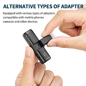 BOYA Wireless Lavalier Microphone System for iPhone Livestream, 2.4GHz Mic with Buit-in Battery & Charging Case for iPad, Tablets, DSLR Camera, Camcoder, Home Video Recording Vlog Interview