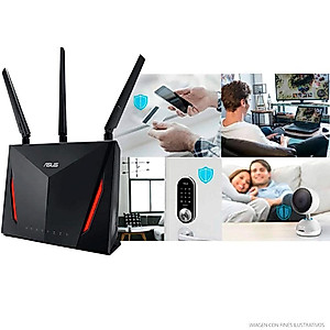 ASUS AC2900 WiFi Gaming Router (RT-AC86U) - Dual Band Gigabit Wireless Internet Router, WTFast Game Accelerator, Streaming, AiMesh Compatible, Included Lifetime Internet Security, Adaptive QoS