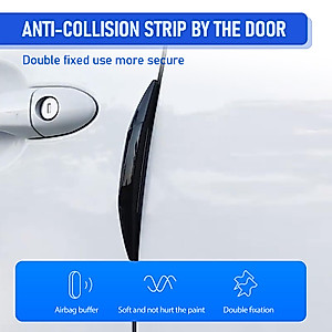Jawmoy 4 PCS Car Door Anti-Collision Strip, Rearview Anti-Impact Sticker, Door Protection Decorative Covers, Universal Car Side Door Edge Protector (Black)