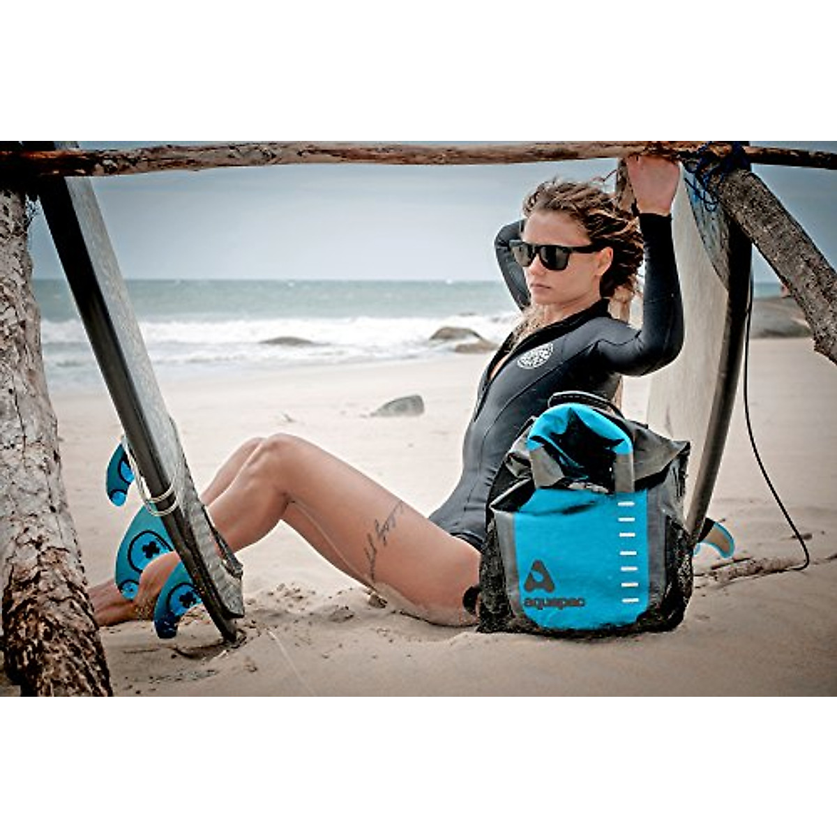 Aquapac Heavyweight 28L Waterproof Toccoa Backpack Cool Blue, Made in the UK, Travel Essential, 5 Year Warranty, Watersports, Hiking, Mountain Biking, Extreme Sports