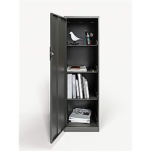 Hirsh Industries Space Solutions Metal 4 Shelf Personal Storage Locker Cabinet, Charcoal, Fully Assembled