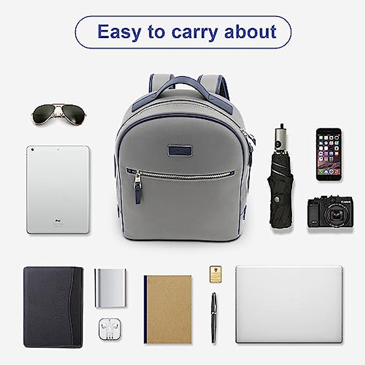 LAPOLAR Laptop Backpack, 15.6 inch Business Travel Backpack for Men Women, Professional Computer Bag Work Casual Backpack (Grey)