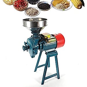 Electric Mill Grain Grinder, 110V 2200W Corn Rice Wheat Sorghum Grinder Machine, Electric Feed Mill Dry Cereals Grinder Machine With Funnel, Commercial Wheat Feed/Flour Dry Cereal Machine