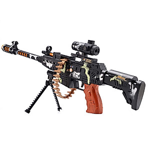 Gun Toys for Boys Combat Military Mission Machine Gun Toy with LED Flashing Lights and Sound Effects for Kids Playing