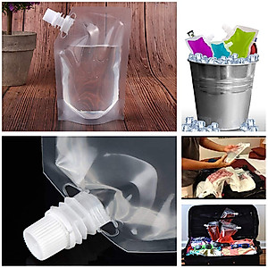 20 Pieces Plastic Flasks Reusable Liquor Drink Juice Pouches with Spout Concealable Drinking Flasks Bags Adults Sneak Alcohol Water Bottle 250ml & 350ml with Funnel