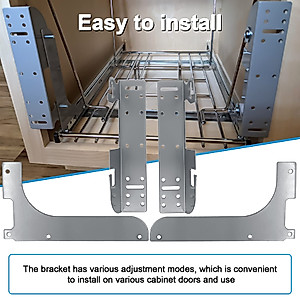 CLERYYE 5WB-DMKIT Door Mount Kit Compatible with Rev-A-Shelf 5WB1 5WB2 5CW2 Series Home Kitchen Cookware Organizers,Waste Containers,Cabinet Pull Out Wire Baskets - Easy to Install