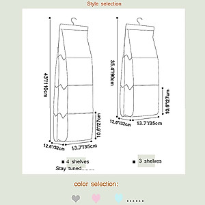 ZHAOYAN Hanging Purse Organizer Multi-Purpose Handbag Storage Bag Dustproof Washable Closet Organization Bag Double-Side 6 Pockets, White