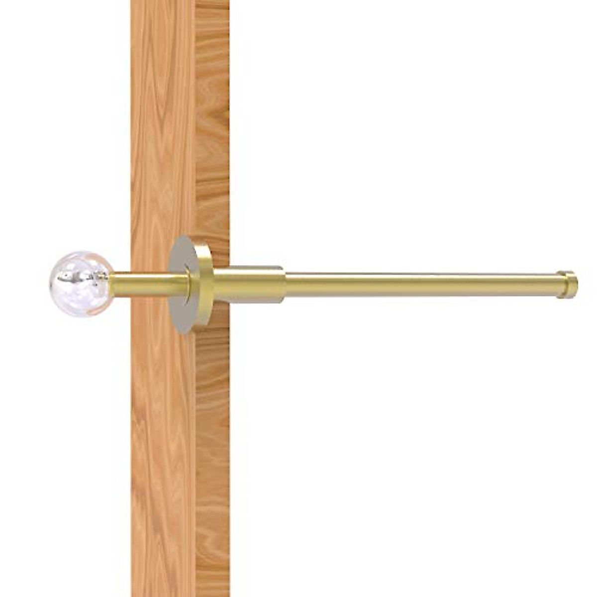 Allied Brass Clearview Collection Retractable Pullout Garment Rod, Satin Brass