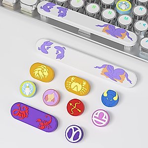 STOGA Keyboard Keycaps Set, Cute Keycaps for 61/87/104 Typewriter Keyboard Round Keycap, Silicone Custom Keycaps Gift Set for Home/Girl to DIY Gaming Keyboard-Only Keycaps&Gift Box(12 Constellations)
