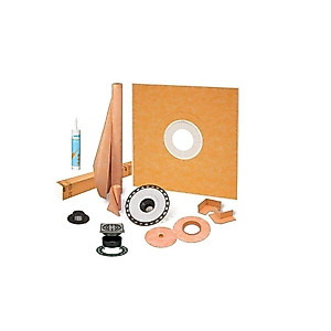 Schluter Kerdi Shower Kit 38"x38" with ABS Stainless Steel Drain KSK965ABSE with Joint Sealant