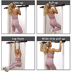 KDFJ Pull up Bar for Doorway, Pullup Chin up Bar Home, Multifunctional Dip bar Fitness, Door Exercise Equipment Body Gym System Trainer-Black