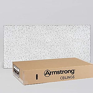 Armstrong Ceiling Tiles; 2x4 Ceiling Tiles - 12 pcs White Ceiling Tiles; Acoustic Ceilings for Suspended Ceiling Grid; FISSURED 755