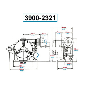 VERTEX 3900-2321 Super Rotary Indexing Fixture, 8"