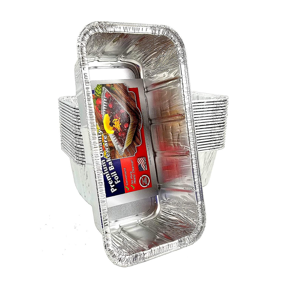 PACTOGO Loaf Pans - Disposable Aluminum Foil 1 1/2 lb. Bread Tins 8.5" X 4.5" X 2.3" (Pack of 500)