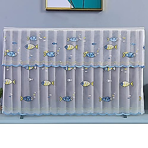 YIJIAFEIFEI Dust Cover with Openable Front Flap LCD TV Display Dust Cover Decorative Paintings Lace TV Cover for Curved/Flat TV(Size:40 inch)