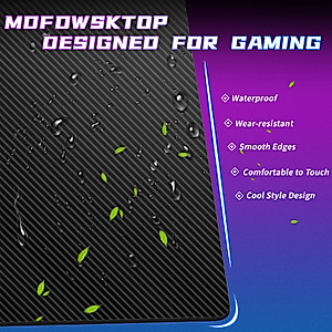 XXkseh 39 in Gaming Desk Gaming Computer Desk with Hook Z-Shaped PC Gaming Table Home Office Desks for Small Places, Carbon Fiber Surface, Simple Installation, Blue