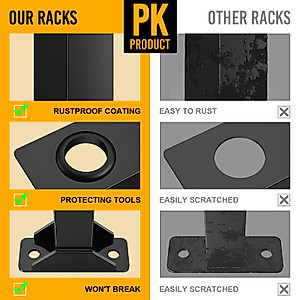 Fumingpal Trailer Tool Rack Shovel Holder - Rake Holder for Trailer Landscape Hand Tool Rack Trailer Rake Rack with 6 Tool Holes with Rubber Grommets