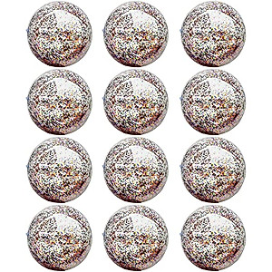 Inflatable Beach Balls Bulk Jumbo 16" Glitters Pool Toys Balls for Pool, Beach, Summer Pool Party - Swimming Pool Game Water Beach Toys Kid Party Favor Luau Decorations Blow Up Beach Ball (12 Pack)