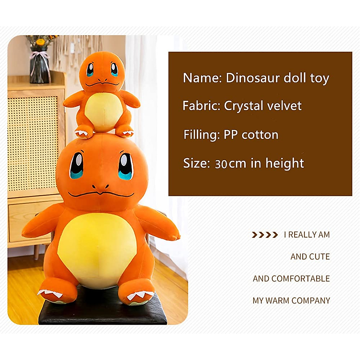 CHAOZI0 All Stars, Fire Dragon Plush Toy, Plush Stuffed Animal Dinosaur Plush Toy, Fire Dragon Toy Height (12inches)